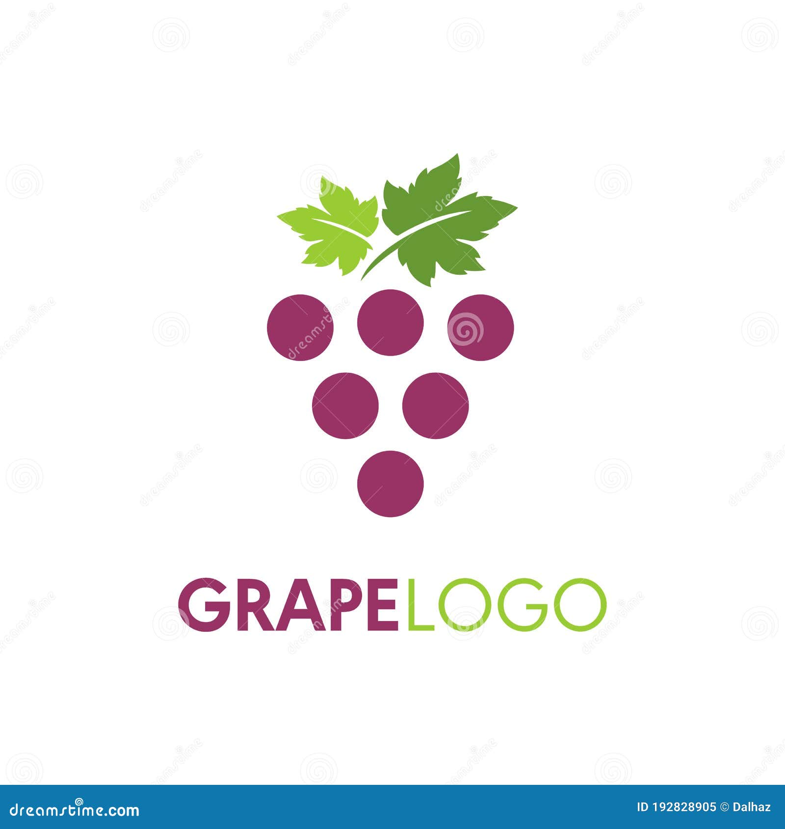 Simple Grape Logo Vector Template Stock Vector - Illustration of ...