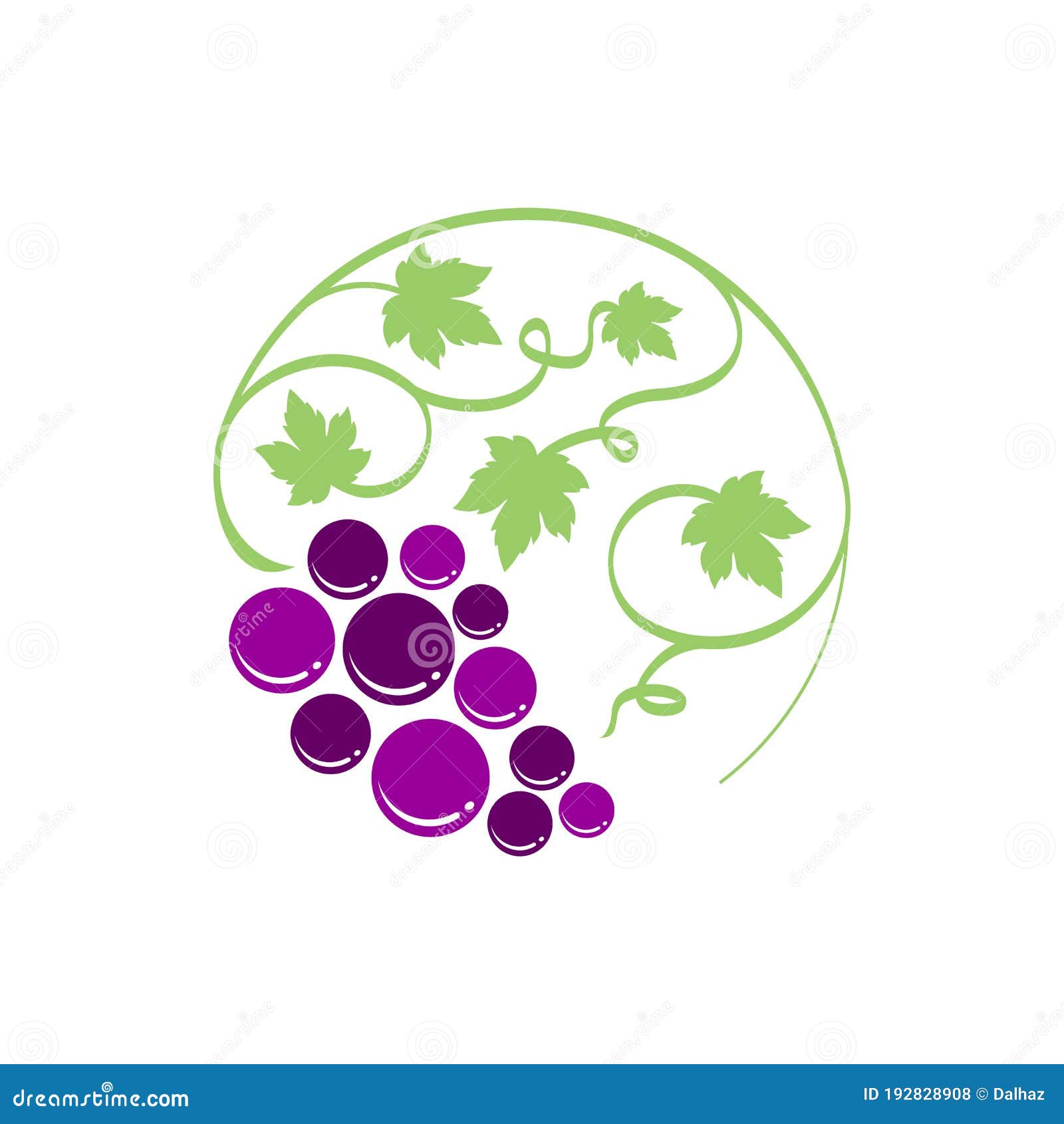 Simple Grape Logo Vector Template Stock Vector - Illustration of bunch ...