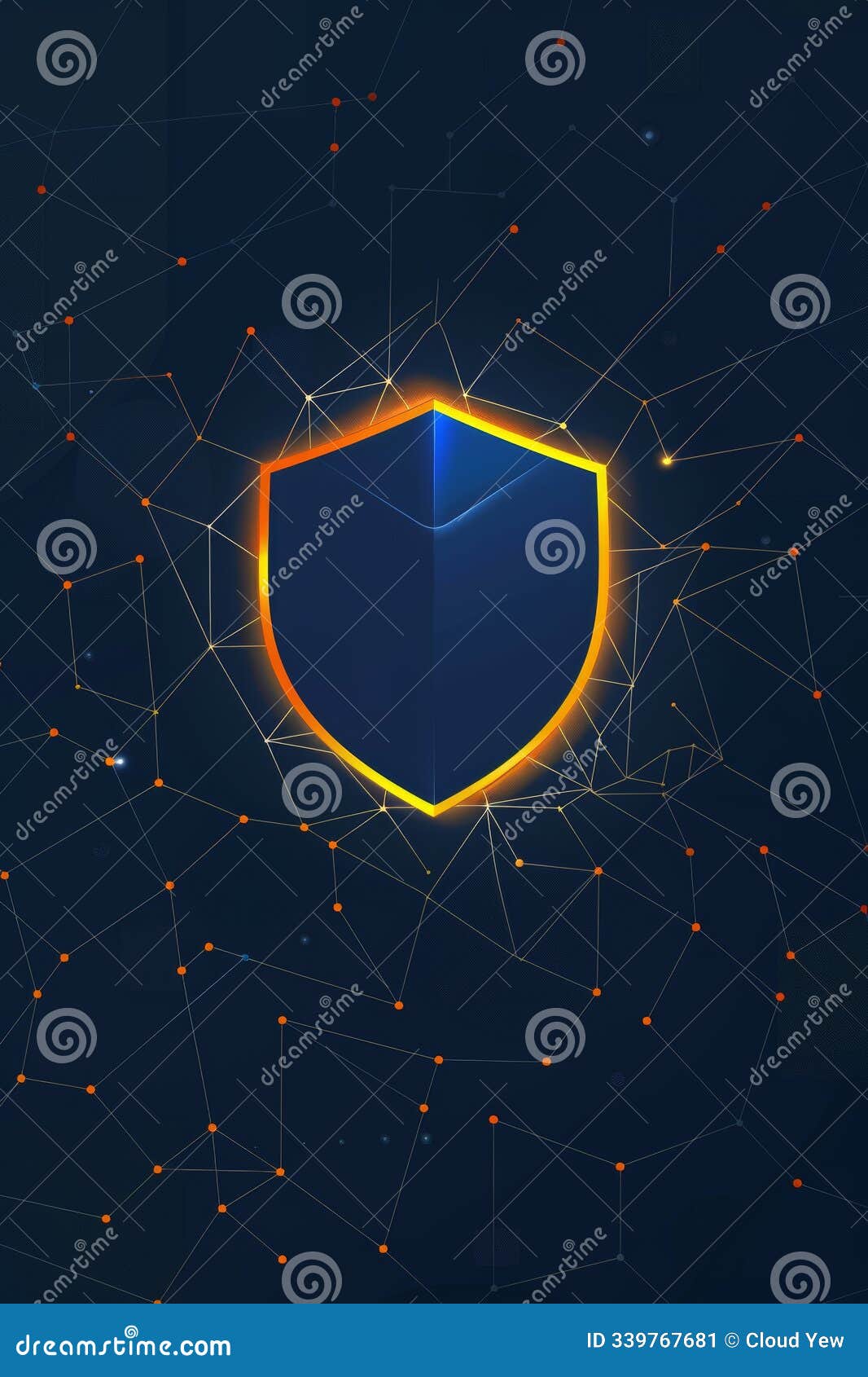 Simple and Clean Graphic of Digital Protection. Stock Illustration ...