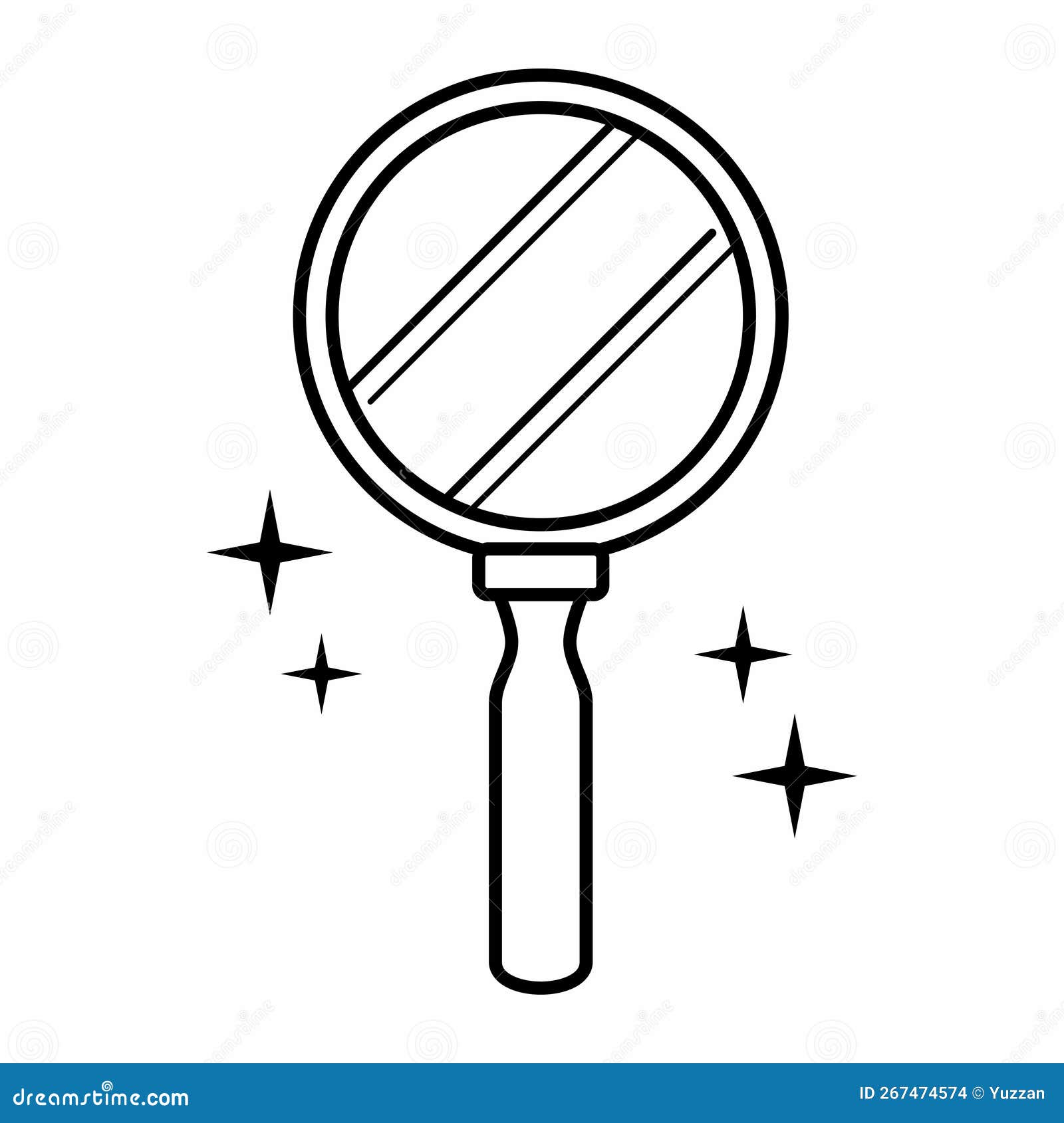 Simple and Clean Hand Mirror Outline Icon Stock Vector - Illustration of decorative, cosmetic ...