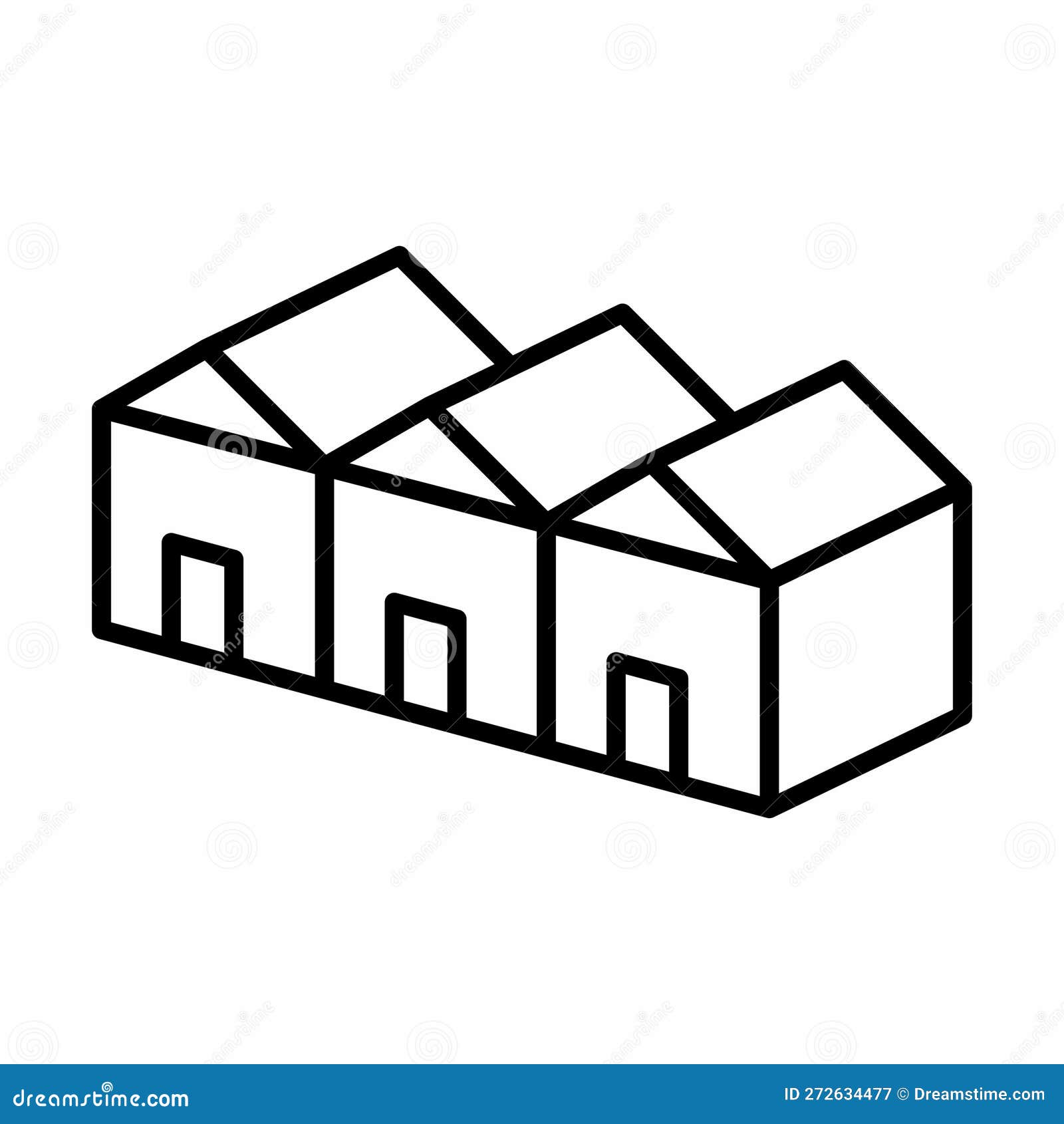Simple and Clean 3 Home Stick 3D Outline Vector Icon Stock Vector ...