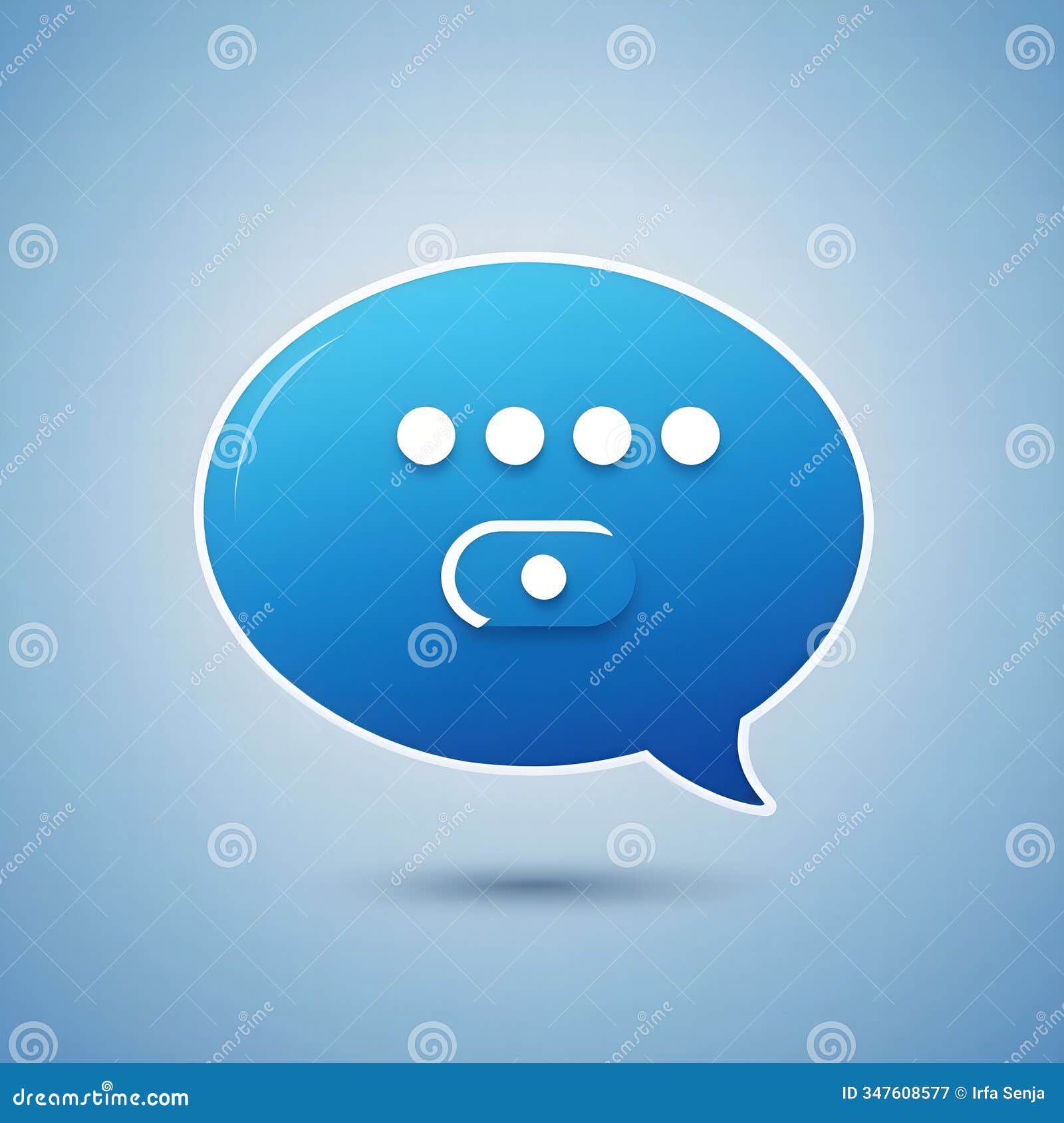 Blue Chat Bubble Icon Illustration Stock Illustration - Illustration of ...