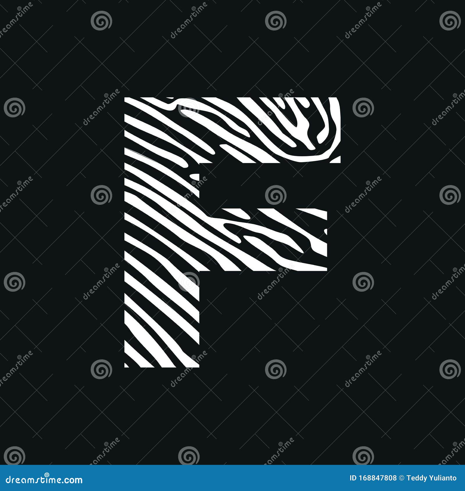 Initial Font F Zebra Texture Stock Vector - Illustration of corporate ...
