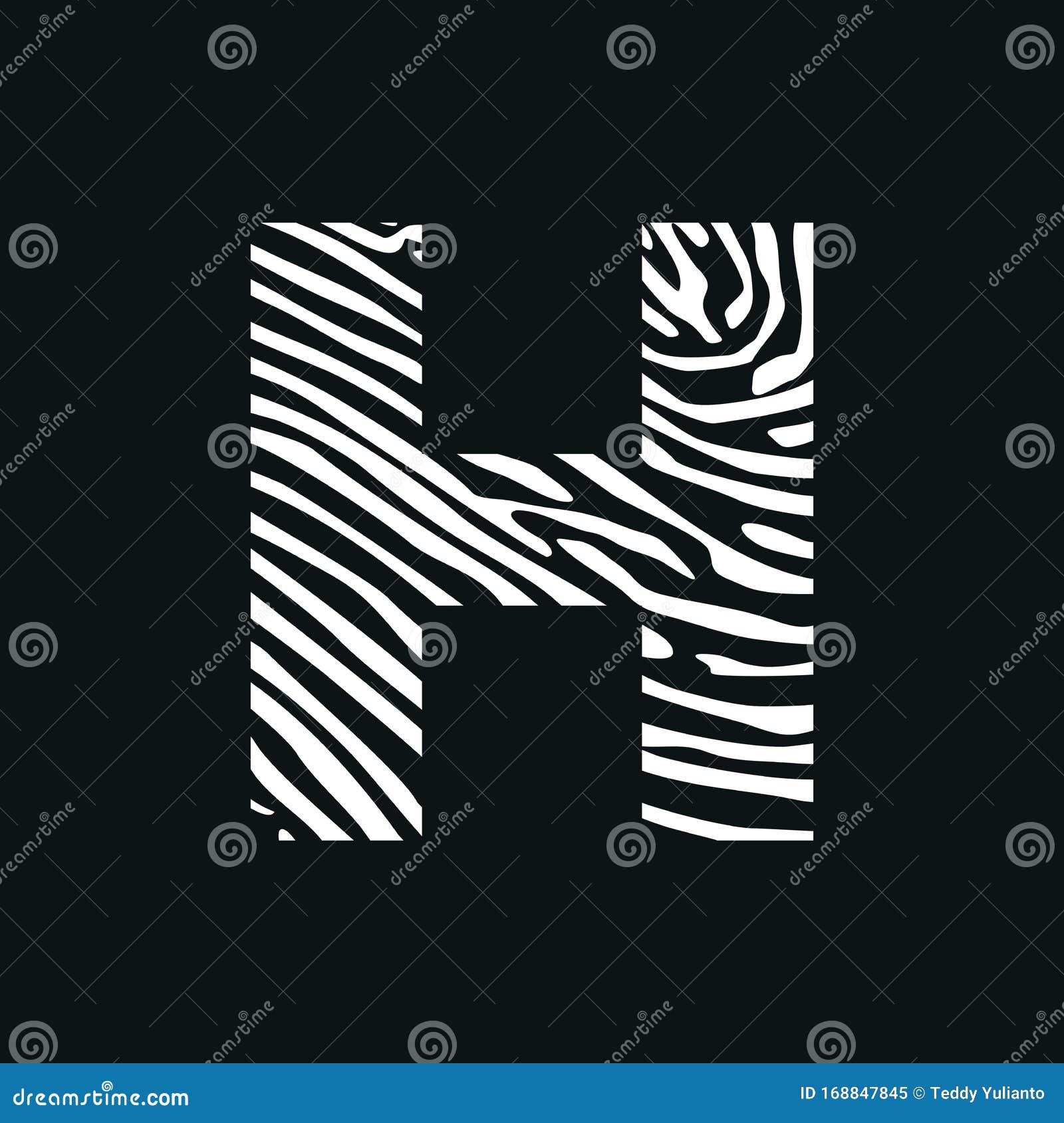 Initial Font H Zebra Texture Stock Vector - Illustration of finance ...