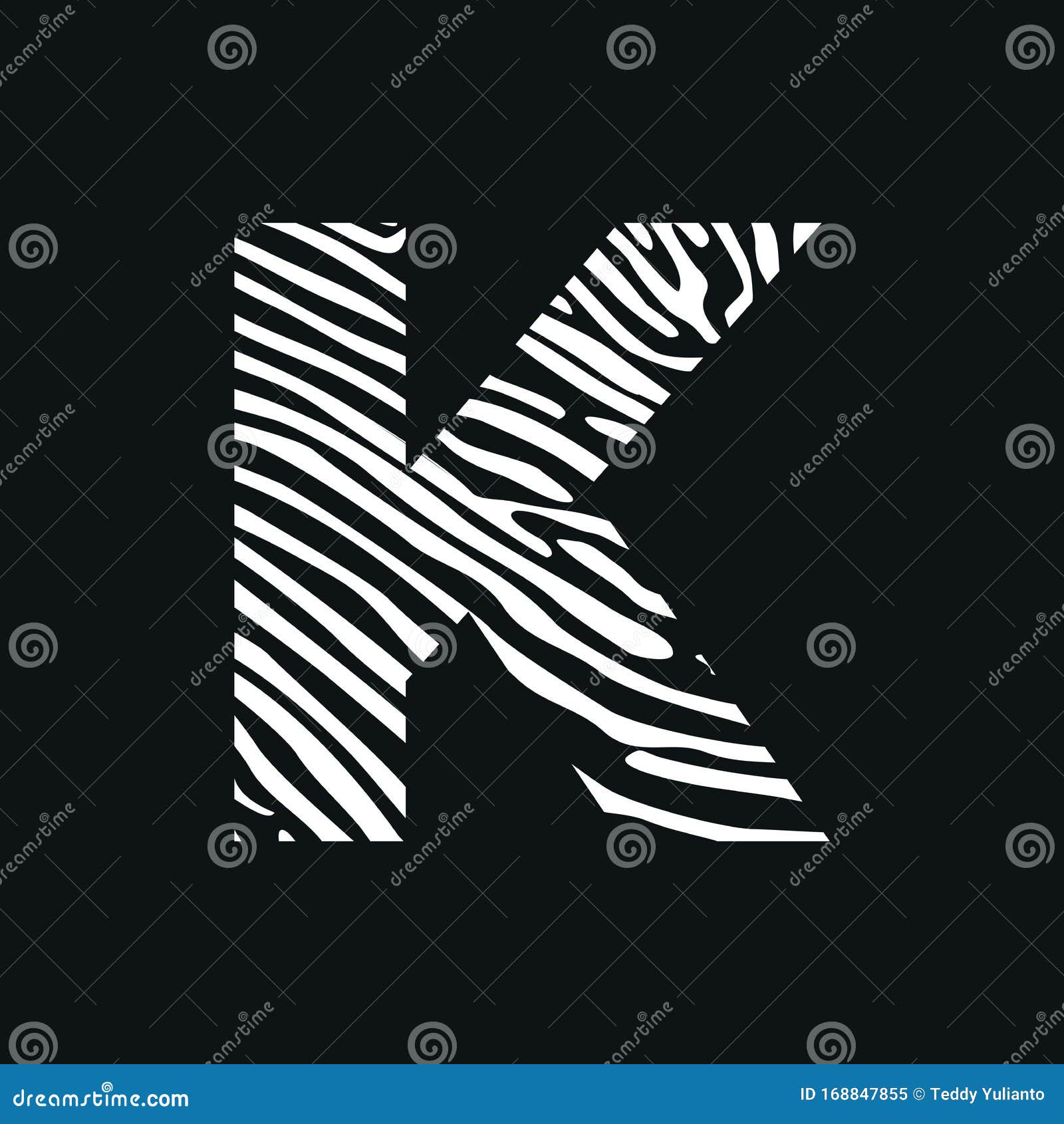 Initial Font K Zebra Texture Stock Vector - Illustration of identity ...
