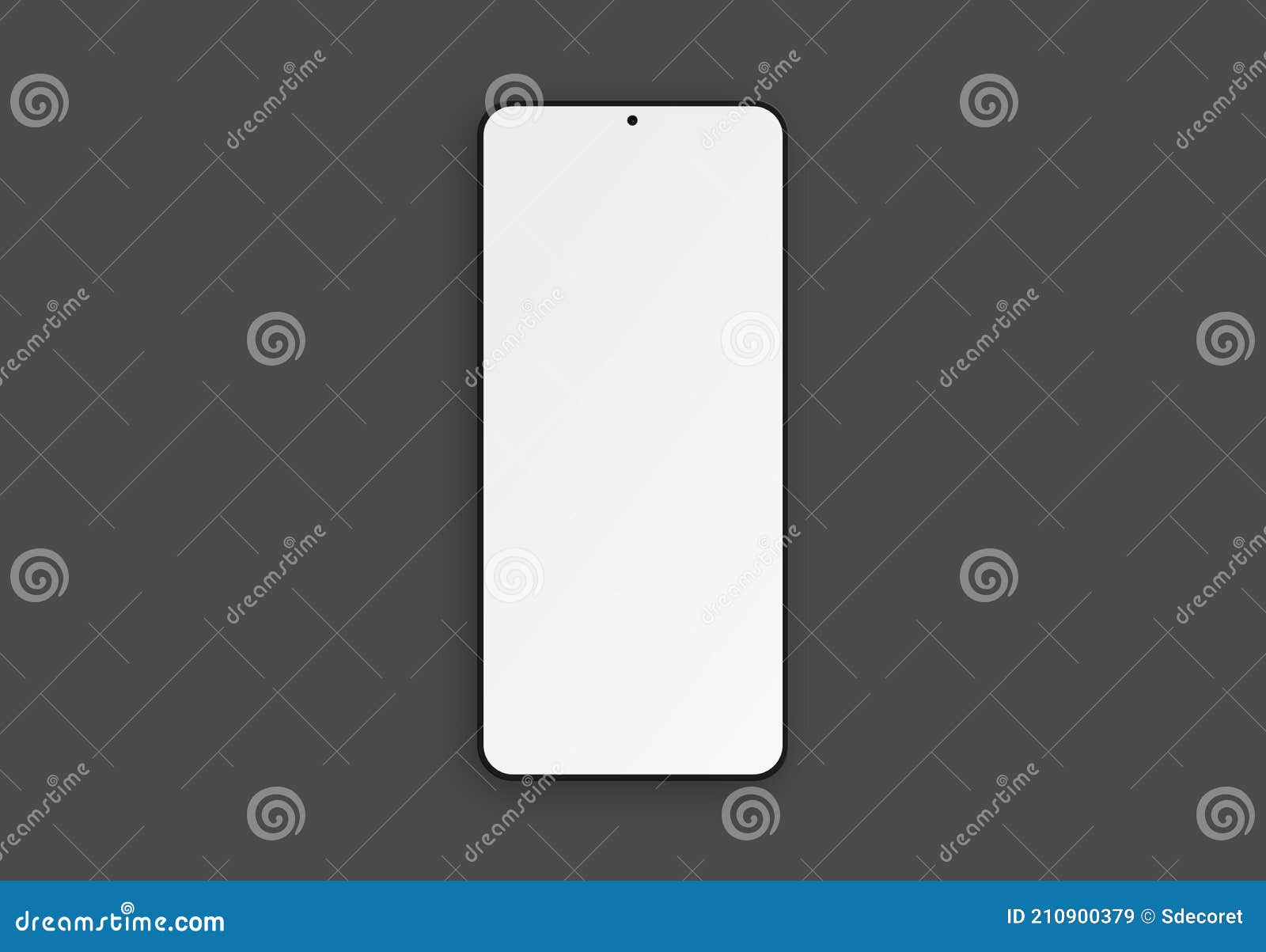 Simple and Clean Isolated Smartphone Screen Mockup. White Mobile Phone ...