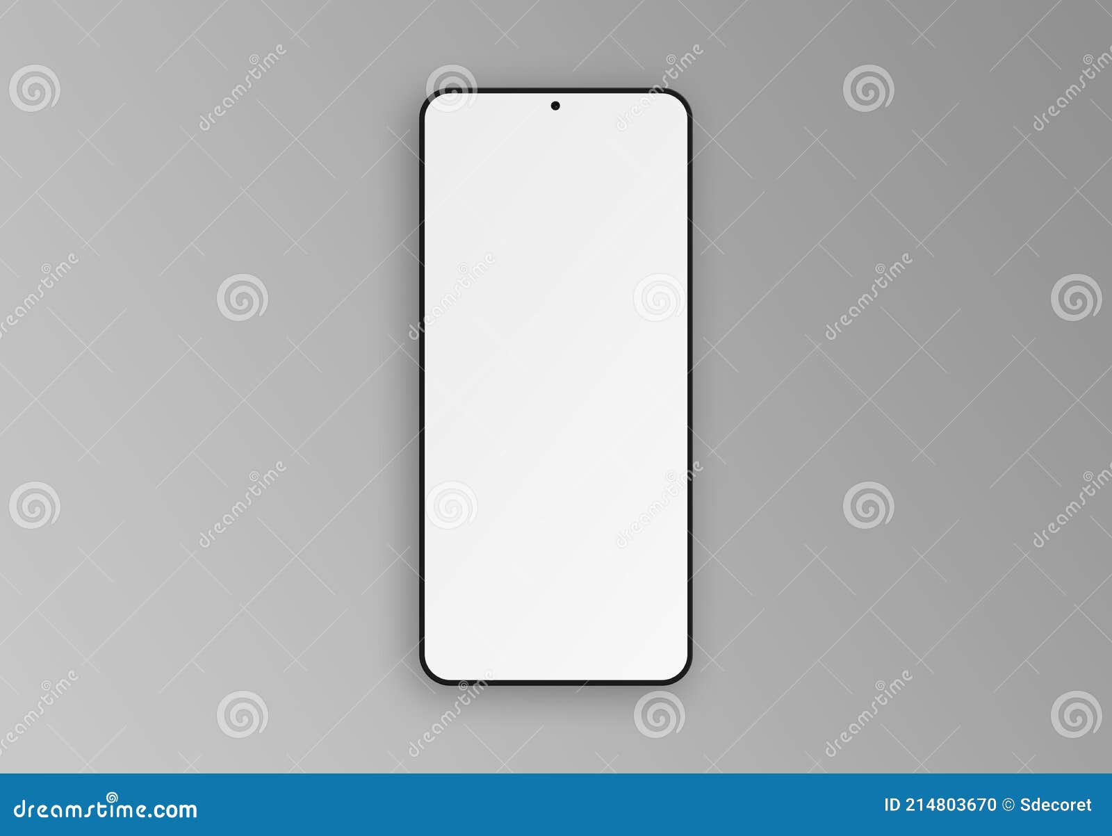 Simple and Clean Isolated Smartphone Screen Mockup. White Mobile Phone ...