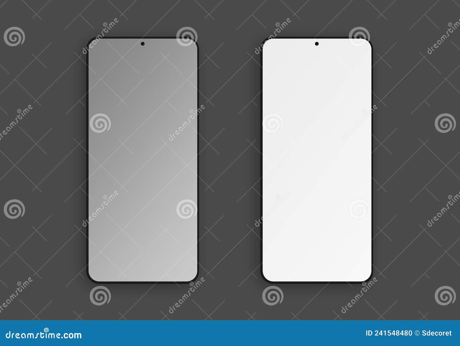 Simple and Clean Isolated Smartphone Screen Mockup. White Mobile Phone ...