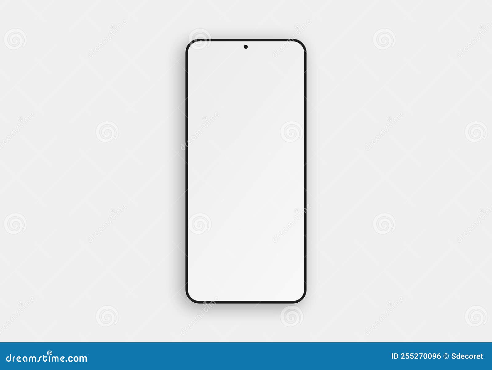 Simple and Clean Isolated Smartphone Screen Mockup. White Mobile Phone ...