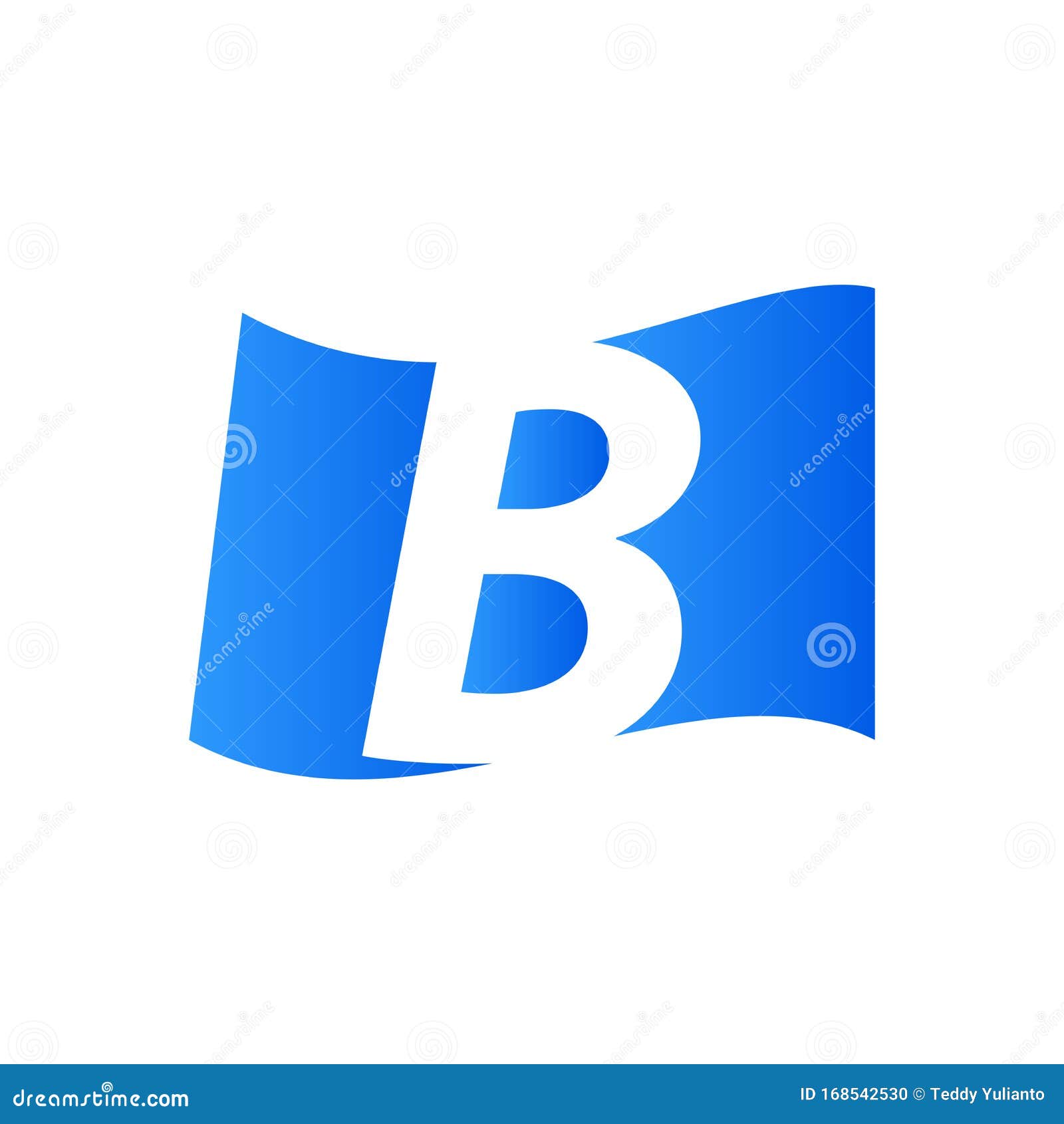 Initial logo B Blue flag stock vector. Illustration of badge - 168542530
