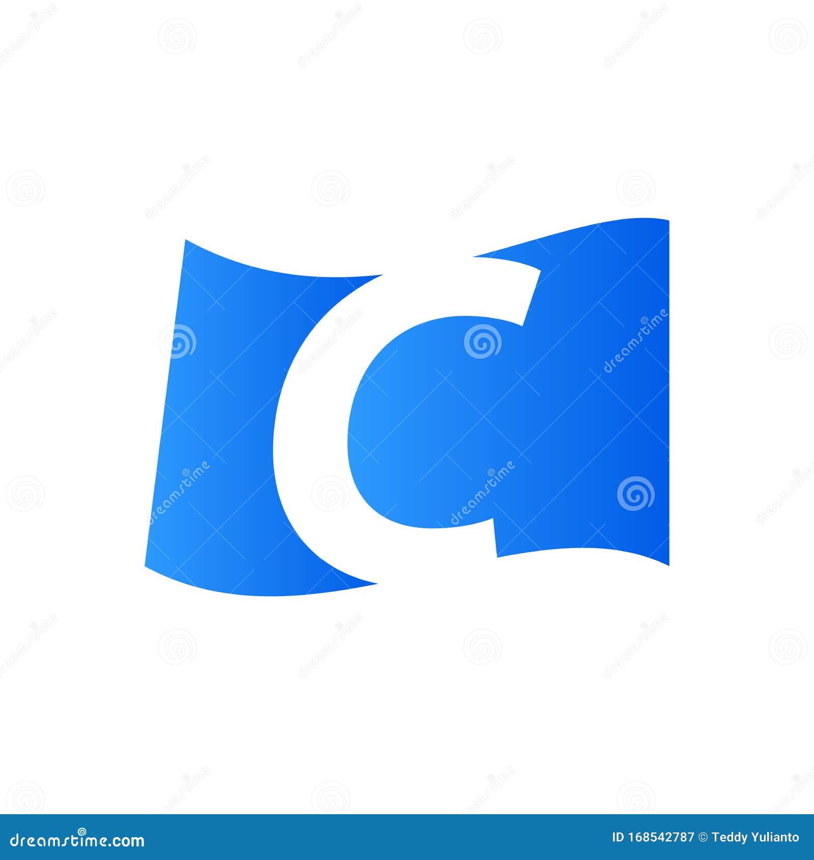 Initial logo C Blue flag stock vector. Illustration of blue - 168542787