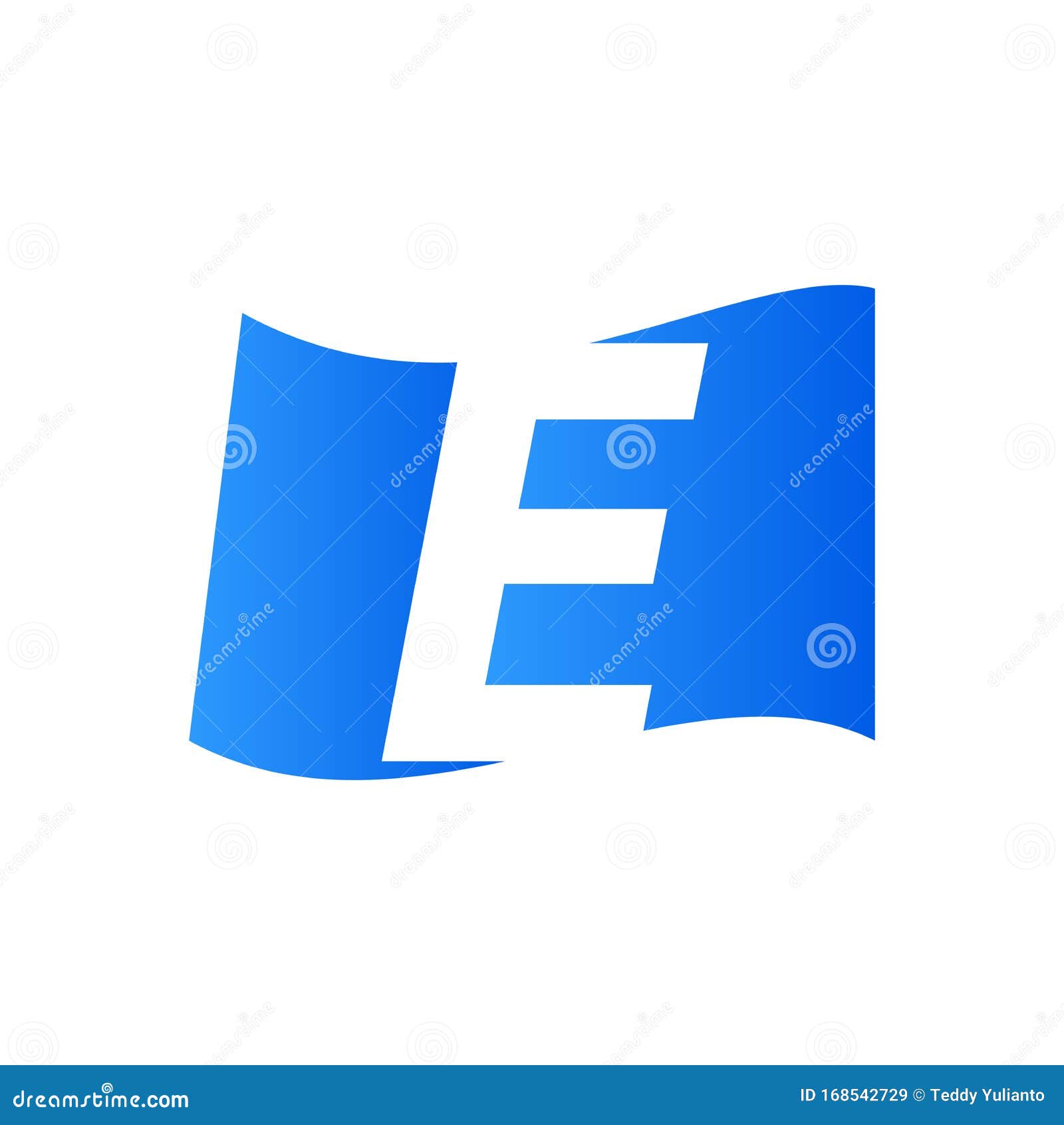 Initial logo E Blue flag stock vector. Illustration of drive - 168542729