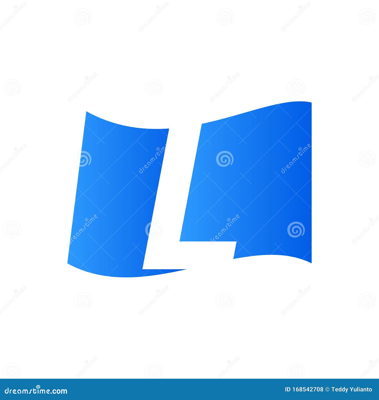 Initial logo L Blue flag stock vector. Illustration of creative - 168542708