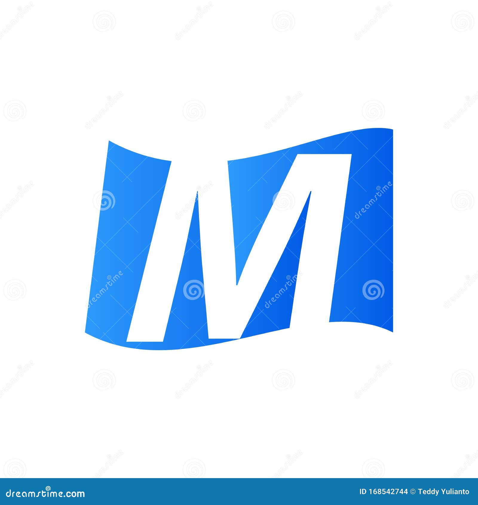 Initial logo M Blue flag stock vector. Illustration of gradation ...