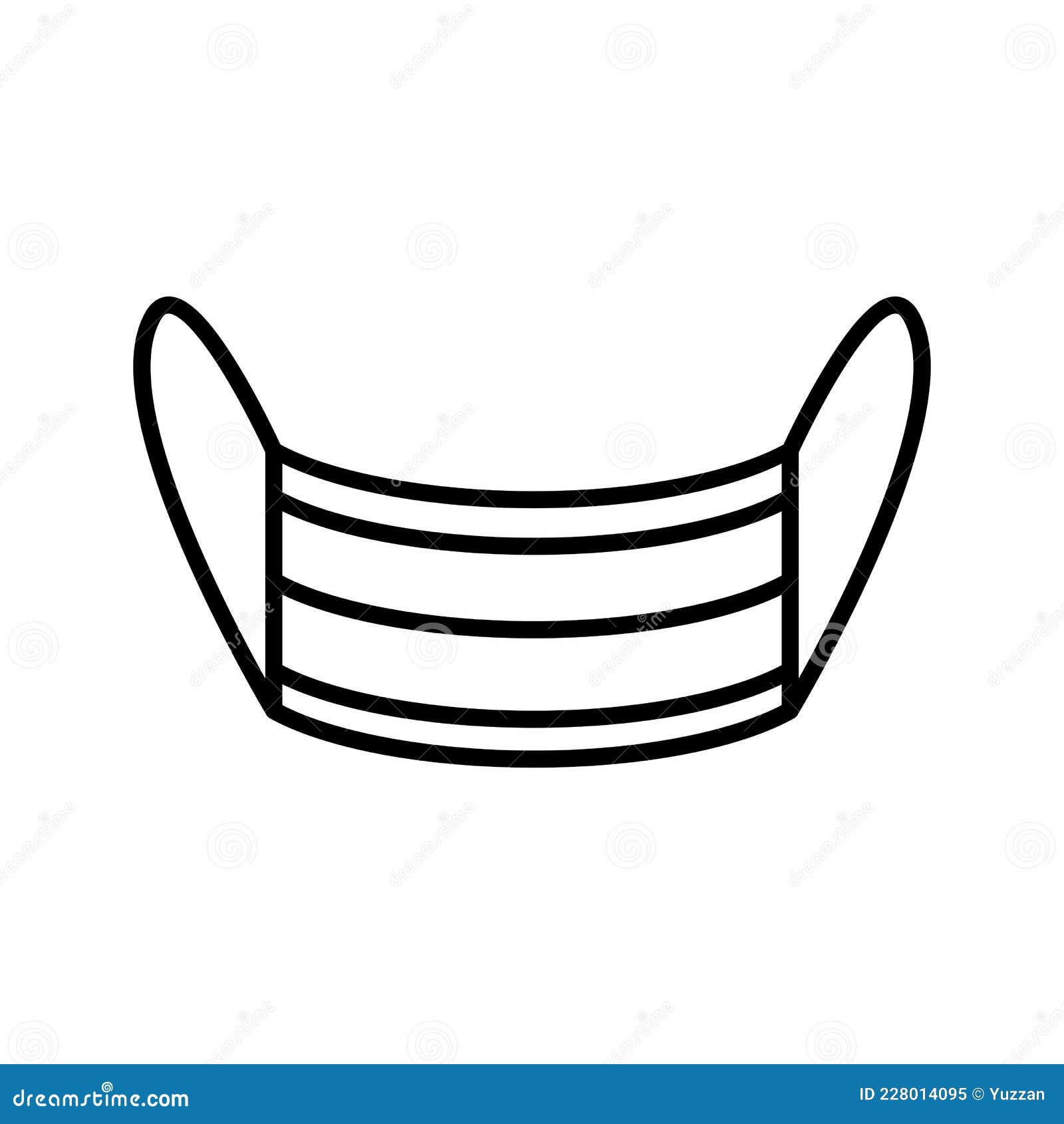 Simple and Clean Medical Mask Icon Vector Outline Design Stock Vector ...