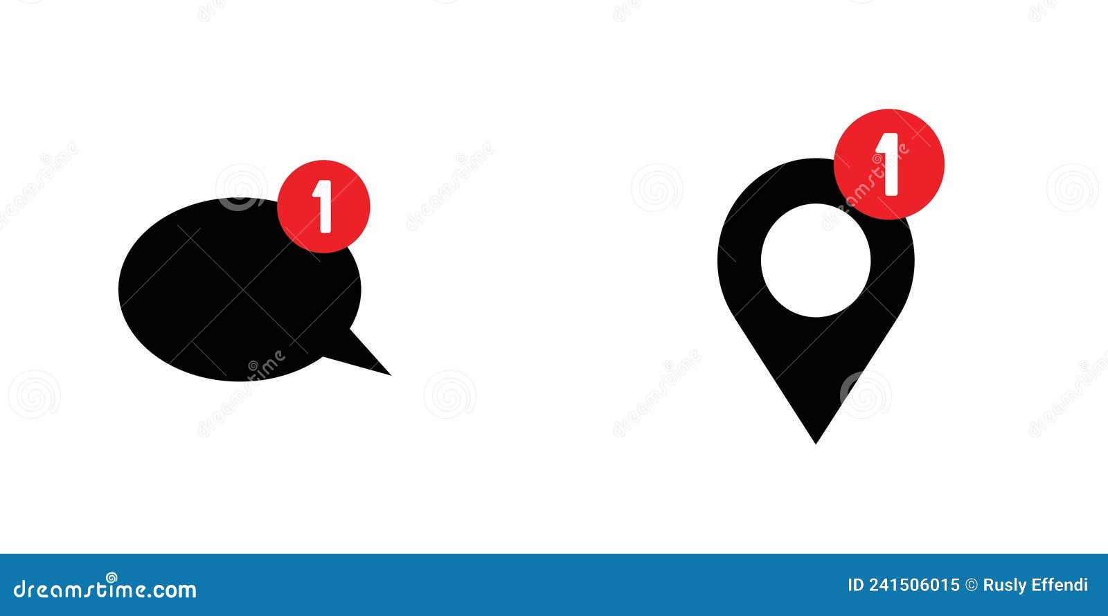 Simple and Clean Message and Pin Area Notification Icon Design Stock ...