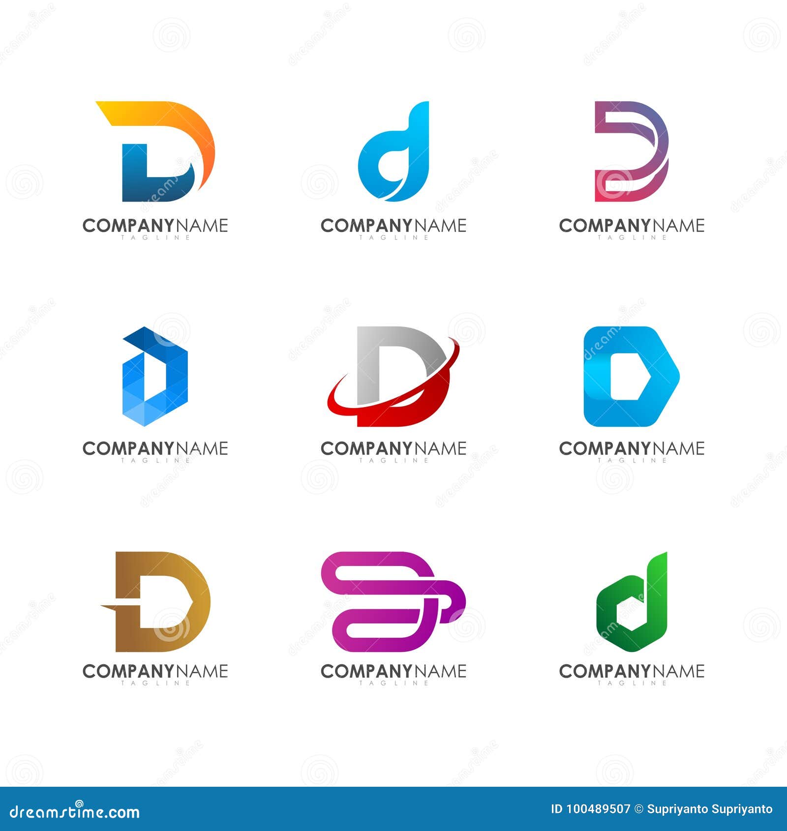 Modern D logo stock vector. Illustration of blogo, logos - 100489507