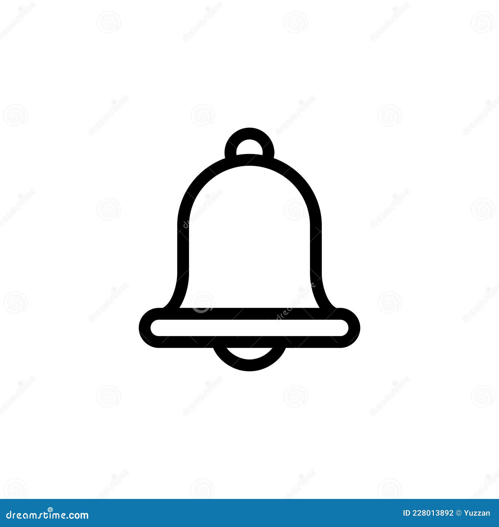 Simple and Clean Outline Bell Notification Icon for Apps Stock Vector ...