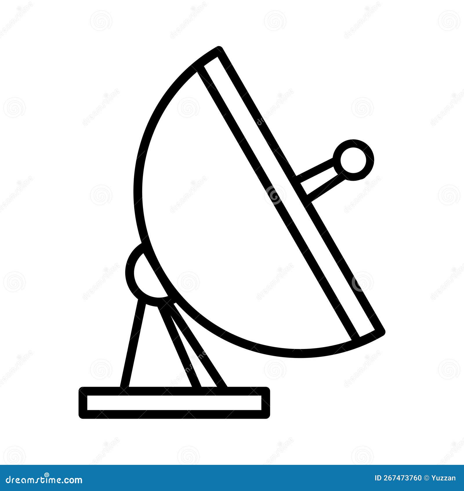 Simple and Clean Parabolic Antenna Satellite Icon Outline Vector Stock ...