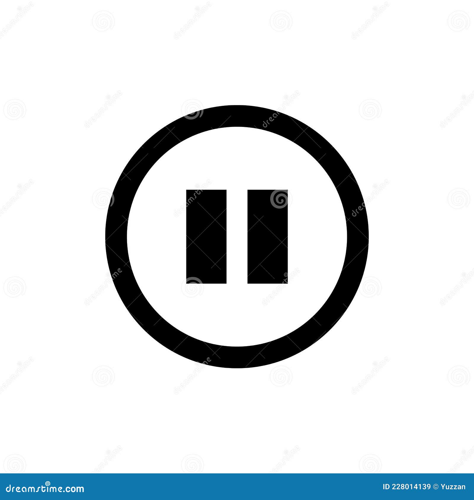 Simple and Clean Pause, Stop Music Button Vector Icon Stock Vector ...