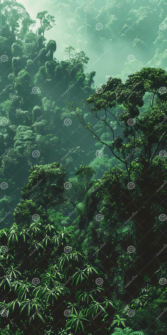 Simple, Clean Rainforest in Minimalism. Stock Illustration ...