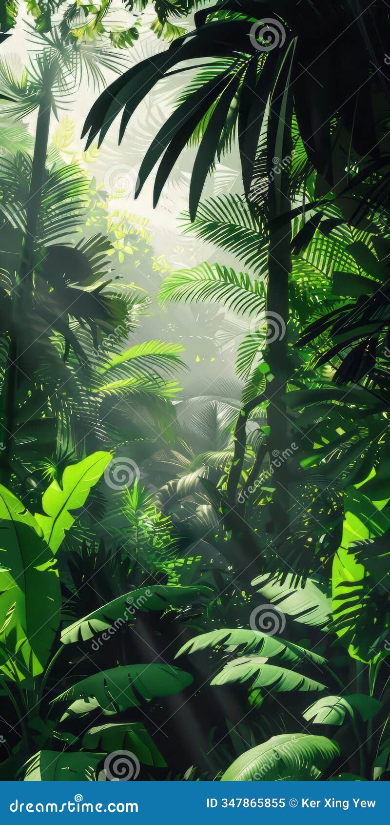 Simple, Clean Rainforest in Minimalism. Stock Illustration ...