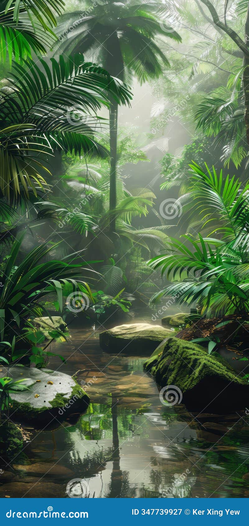 Simple, Clean Rainforest Scene. Stock Illustration - Illustration of ...