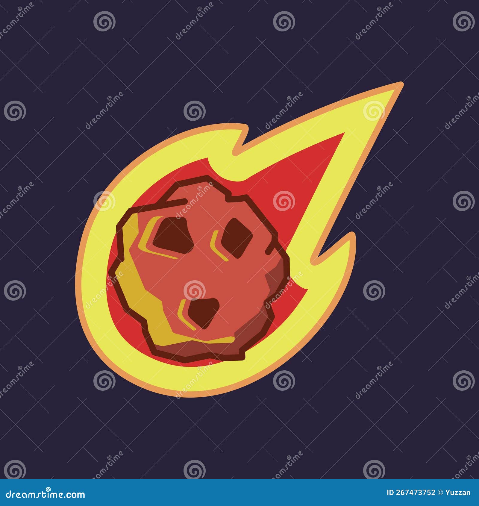 Simple and Clean Red Fire Meteorite Vector Stock Vector - Illustration ...