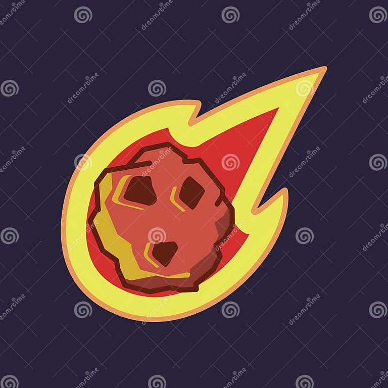 Simple and Clean Red Fire Meteorite Vector Stock Vector - Illustration ...