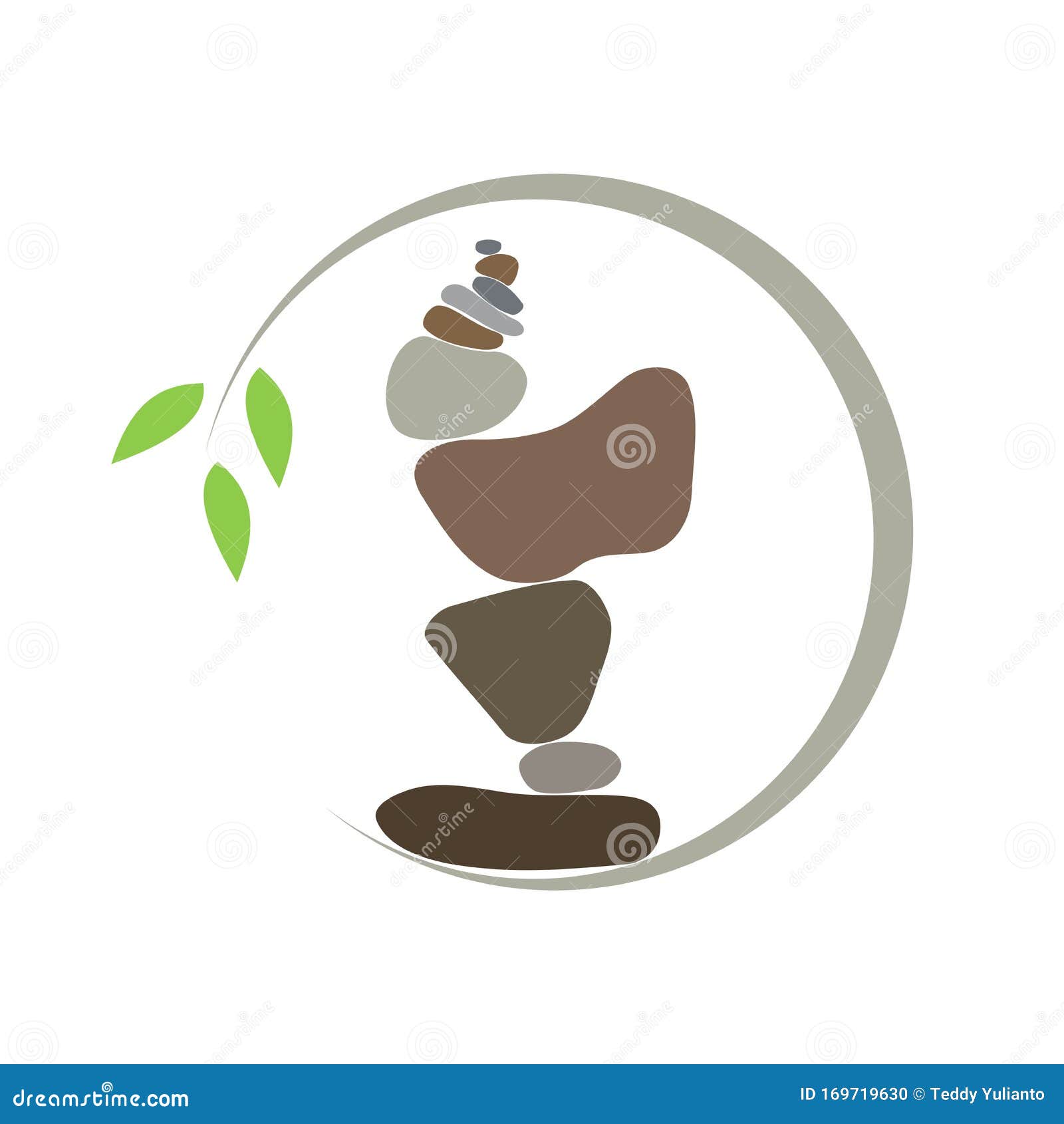 Simple and Clean Rock Balance Logo Stock Vector - Illustration of green ...
