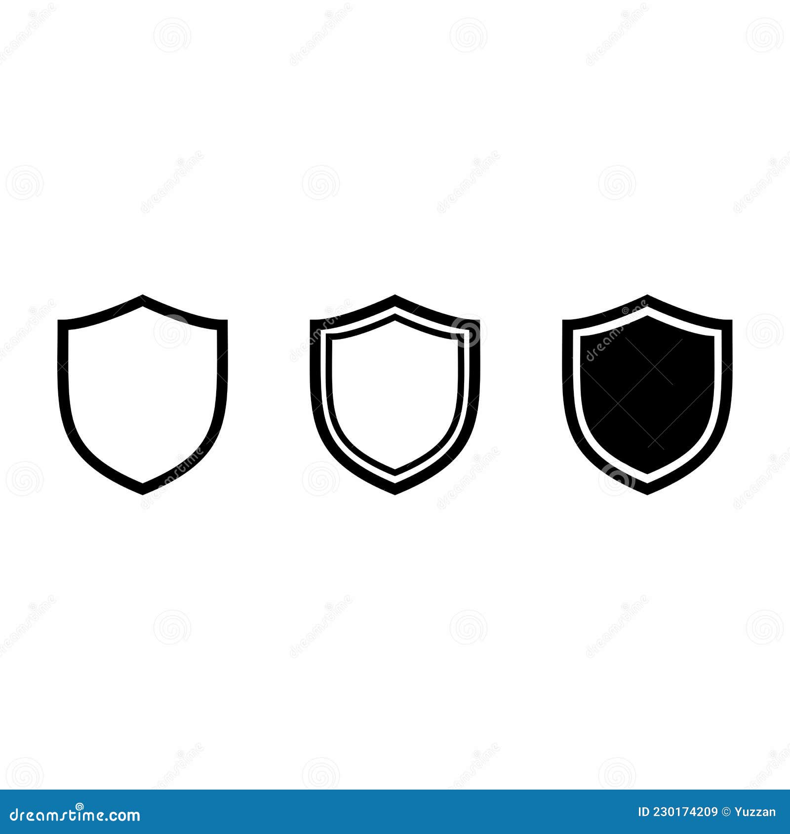 Simple and Clean Shield, Emblem, Secure Protection Vector Set Stock ...
