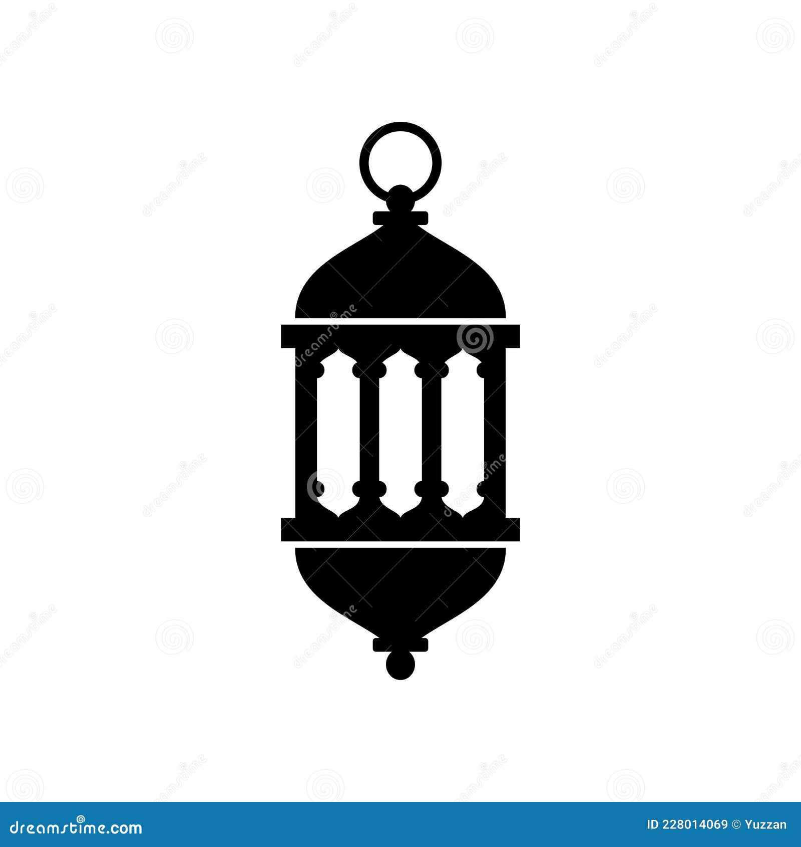 Simple and Clean Single Ramadan Lantern Vector Icon Silhouette Stock ...