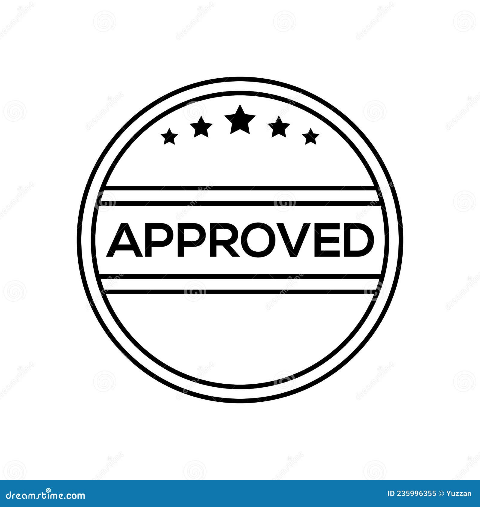 Simple and Clean Thin Approved Circle Stamp Vector Illustration Stock ...