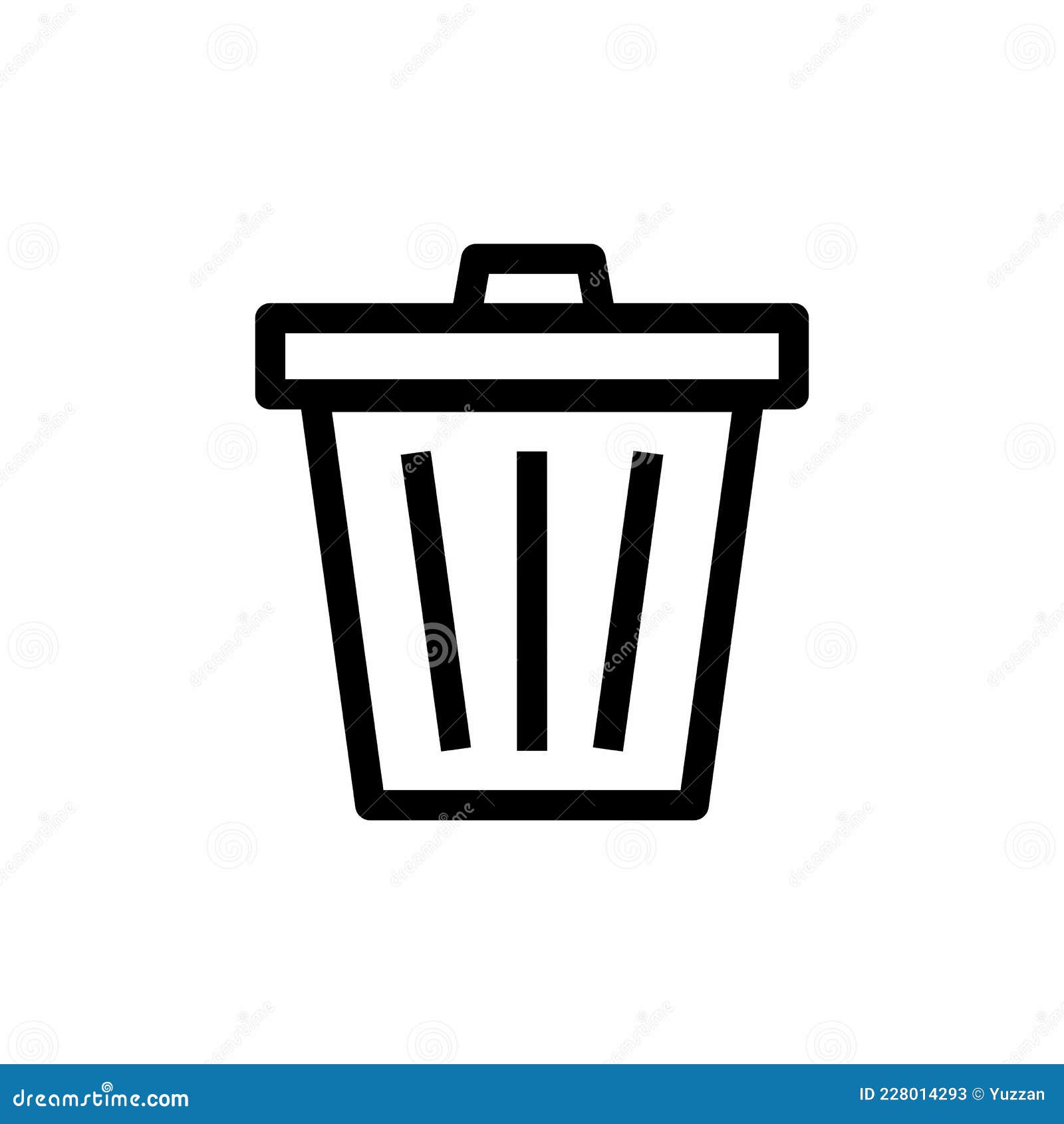 Simple and Clean Trash, Bin Outline Icon Vector Design Stock Vector ...