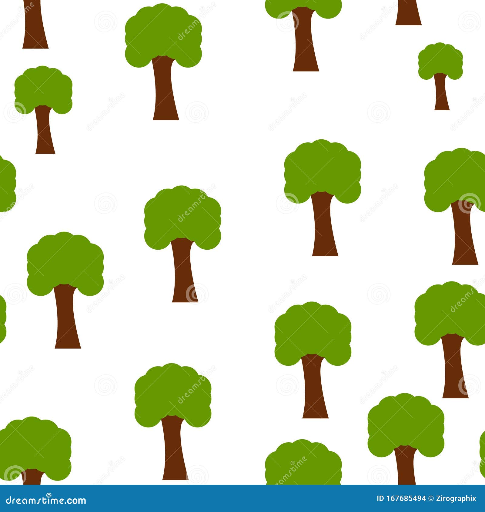 Trees Seamless Pattern Vector Art Design Stock Illustration ...