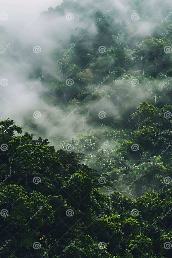 Simple, Clean View of Rainforest. Stock Illustration - Illustration of ...