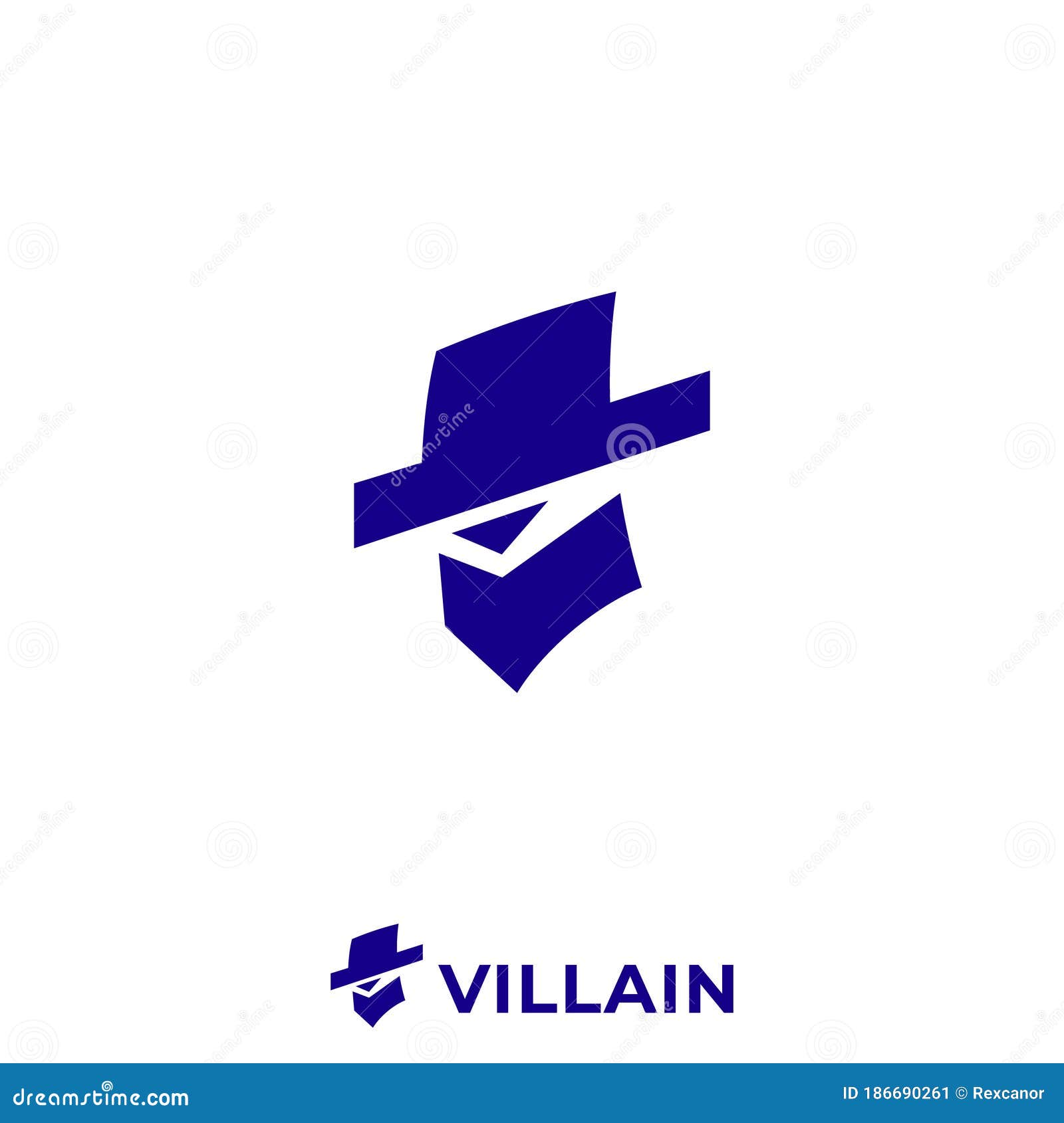 Simple villain logo design stock vector. Illustration of identity ...