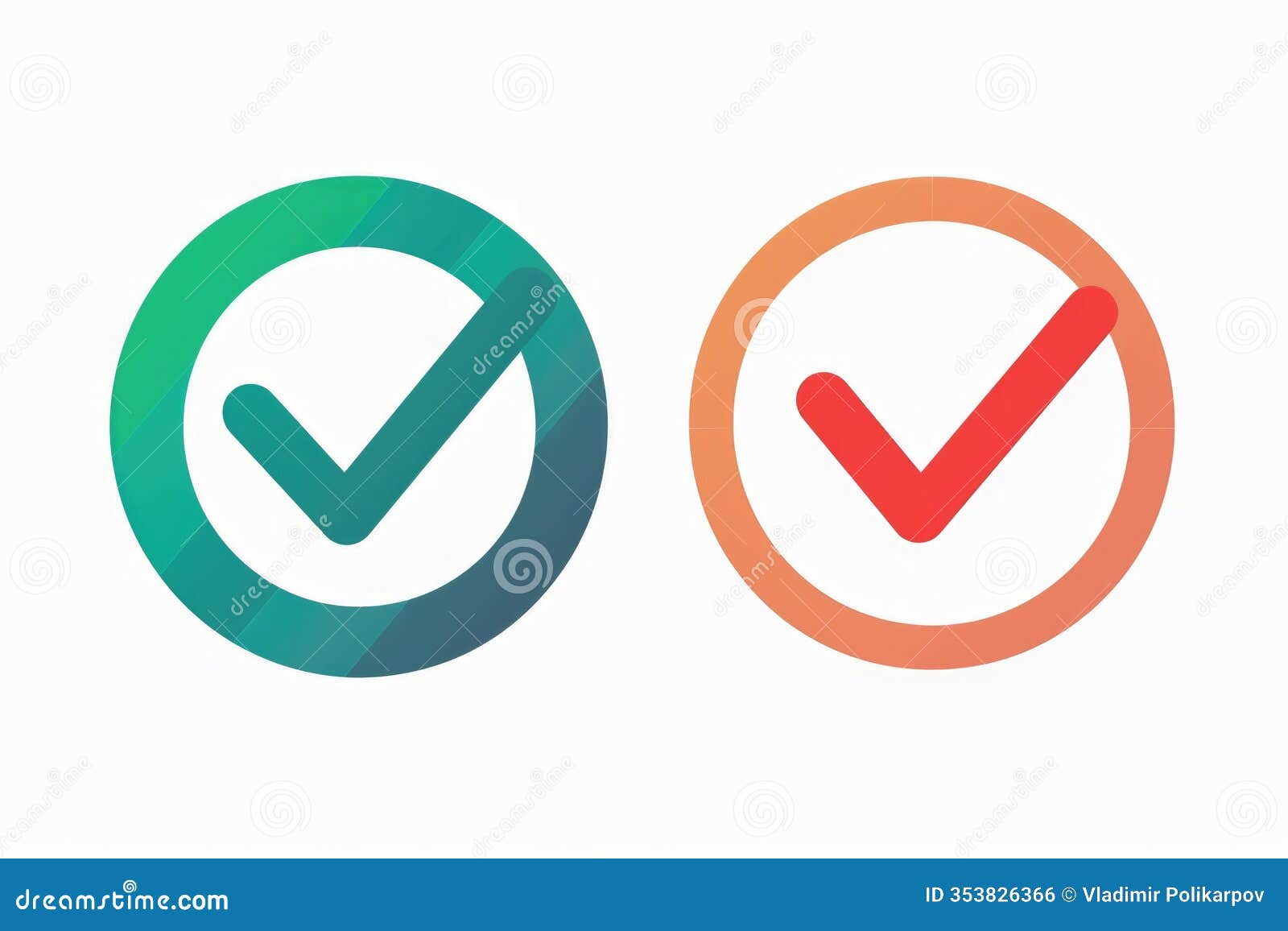 Simple and Clear Check Mark and Tick Symbol on a White Background ...