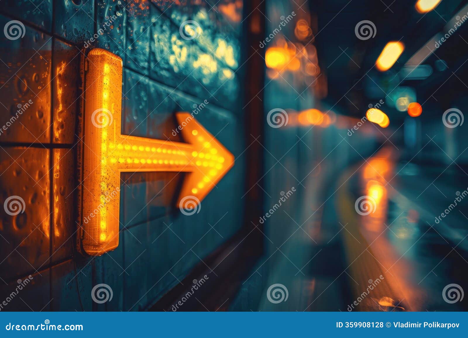 A Simple and Clear Direction Indicator on a Wall Stock Photo - Image of ...