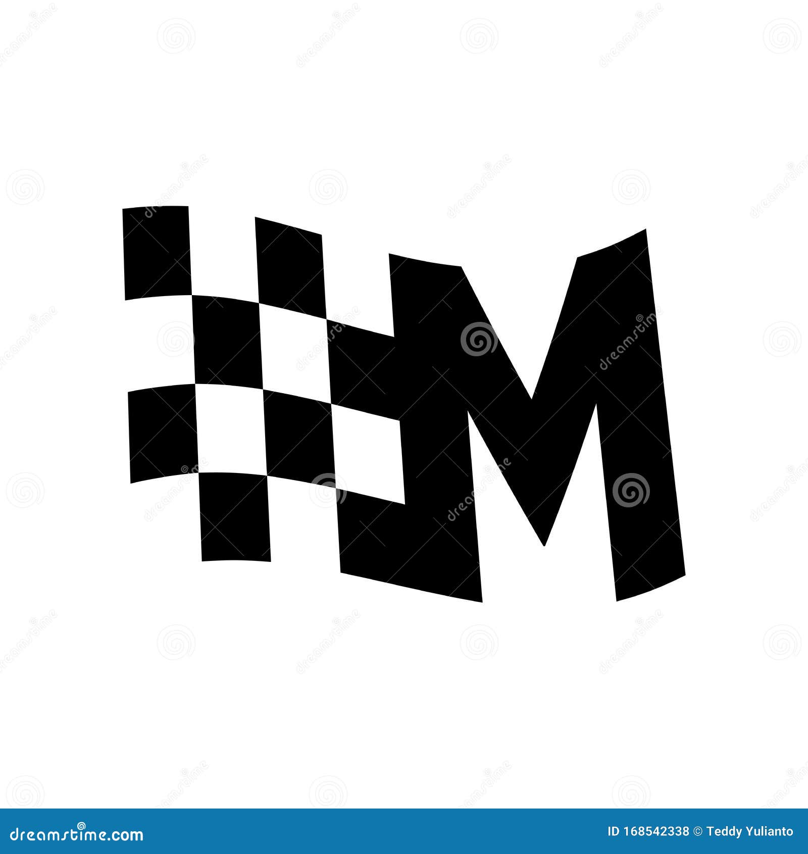 Initial M flag race logo stock vector. Illustration of award - 168542338