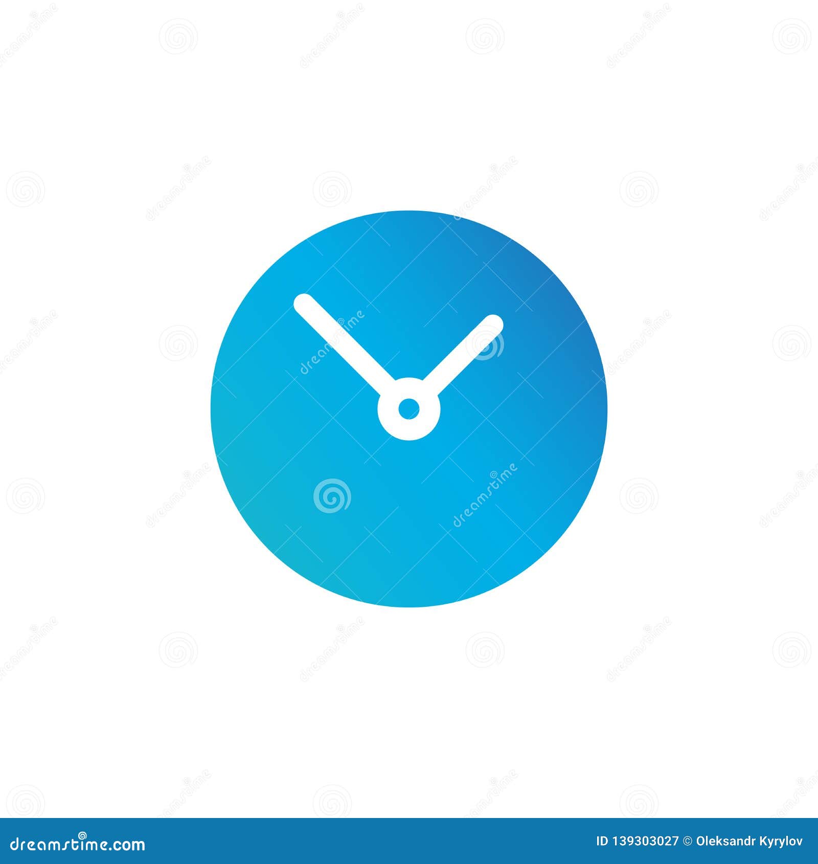 Simple Clock Circle Icon. Vector Illustration Isolated on White ...