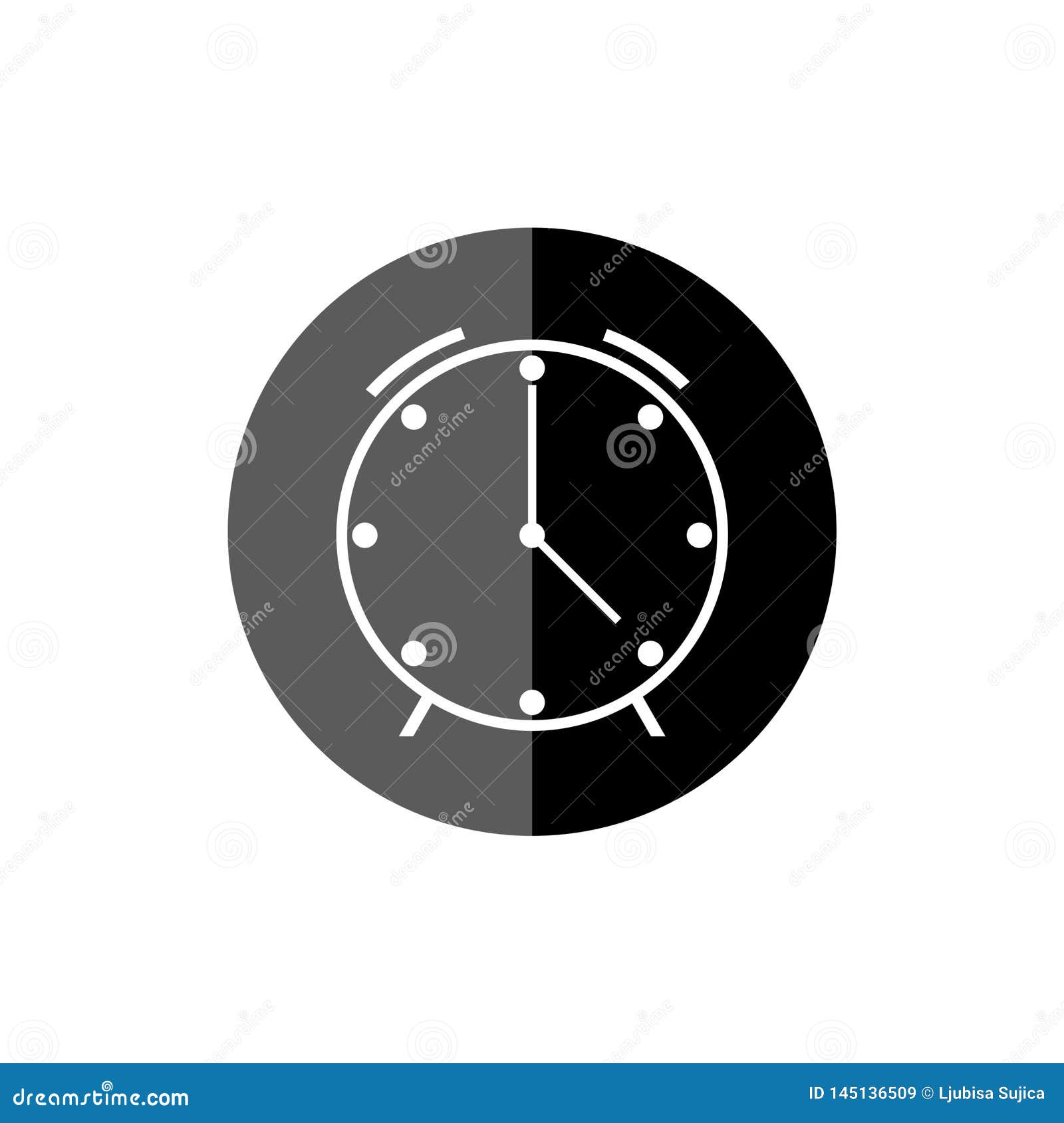 Simple Clock Face, Clockface or Watch Face, Clock Icon or Logo Stock ...