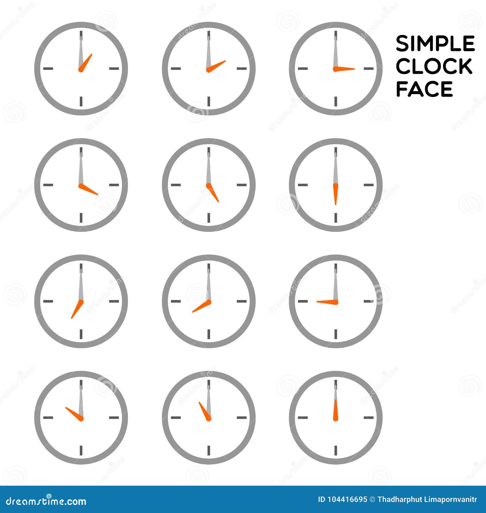 SIMPLE CLOCK FACE stock vector. Illustration of device - 104416695