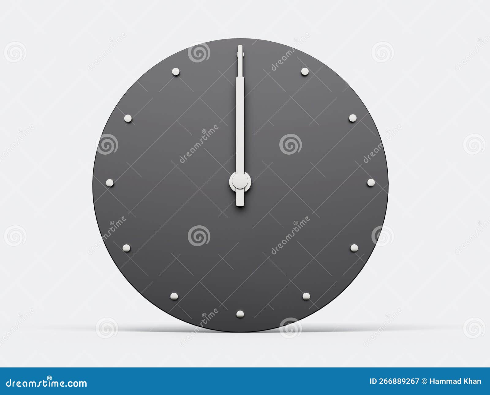 Simple Clock Gray 12 O Clock O Clock. Modern Minimal Clock. 3D ...