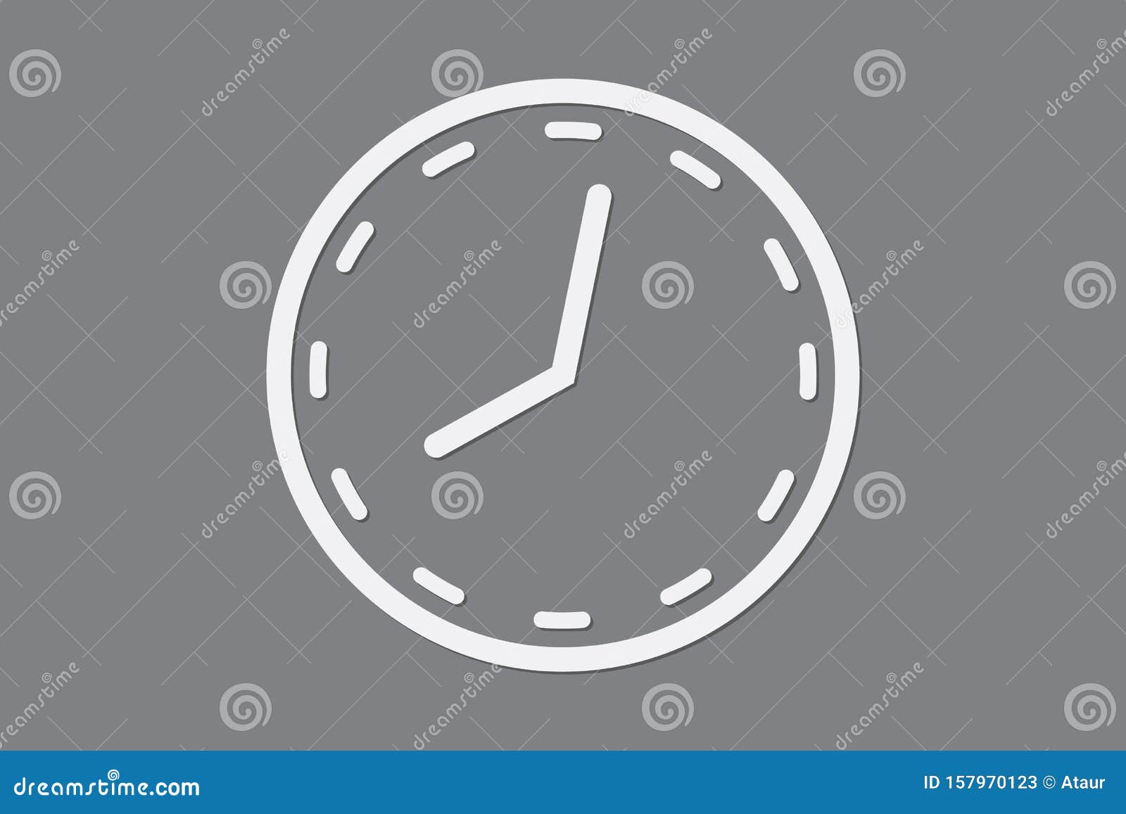 Simple Clock Icon with Circular Shape on Black Background Vector for ...