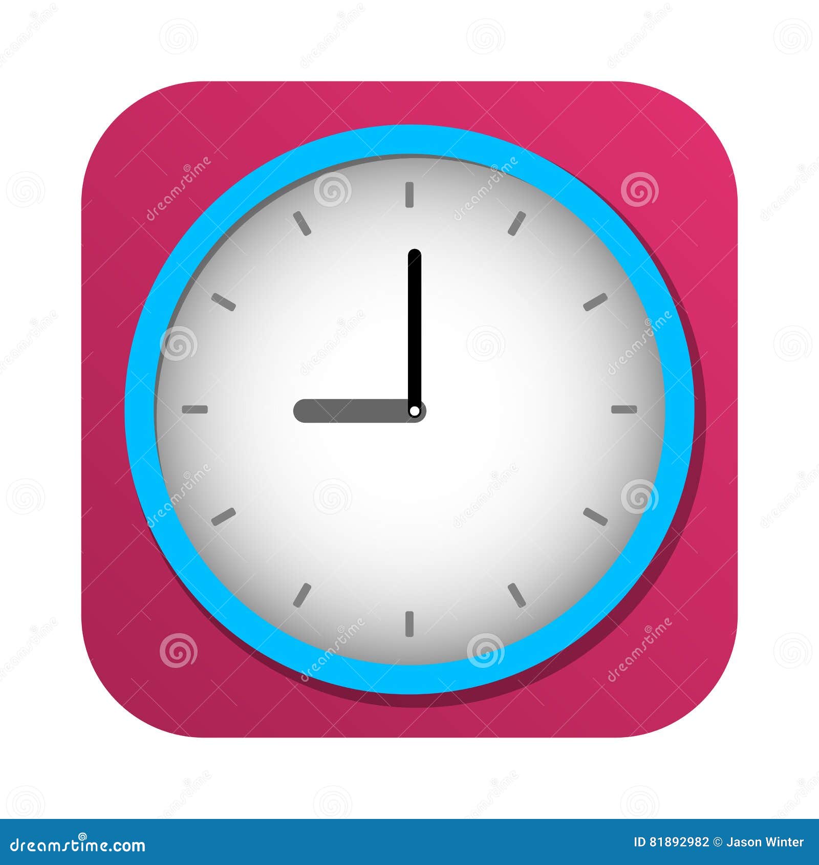 Simple Clock Icon stock vector. Illustration of label - 81892982