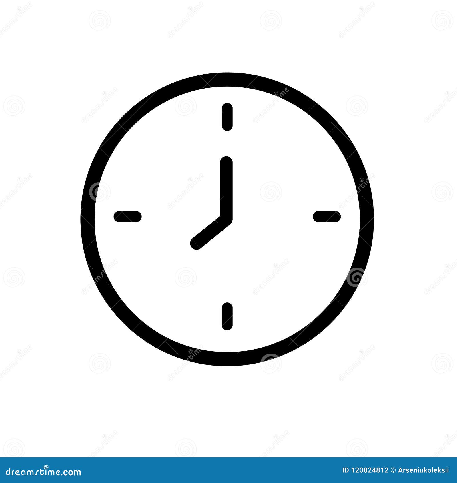 Simple clock icon stock vector. Illustration of design - 120824812