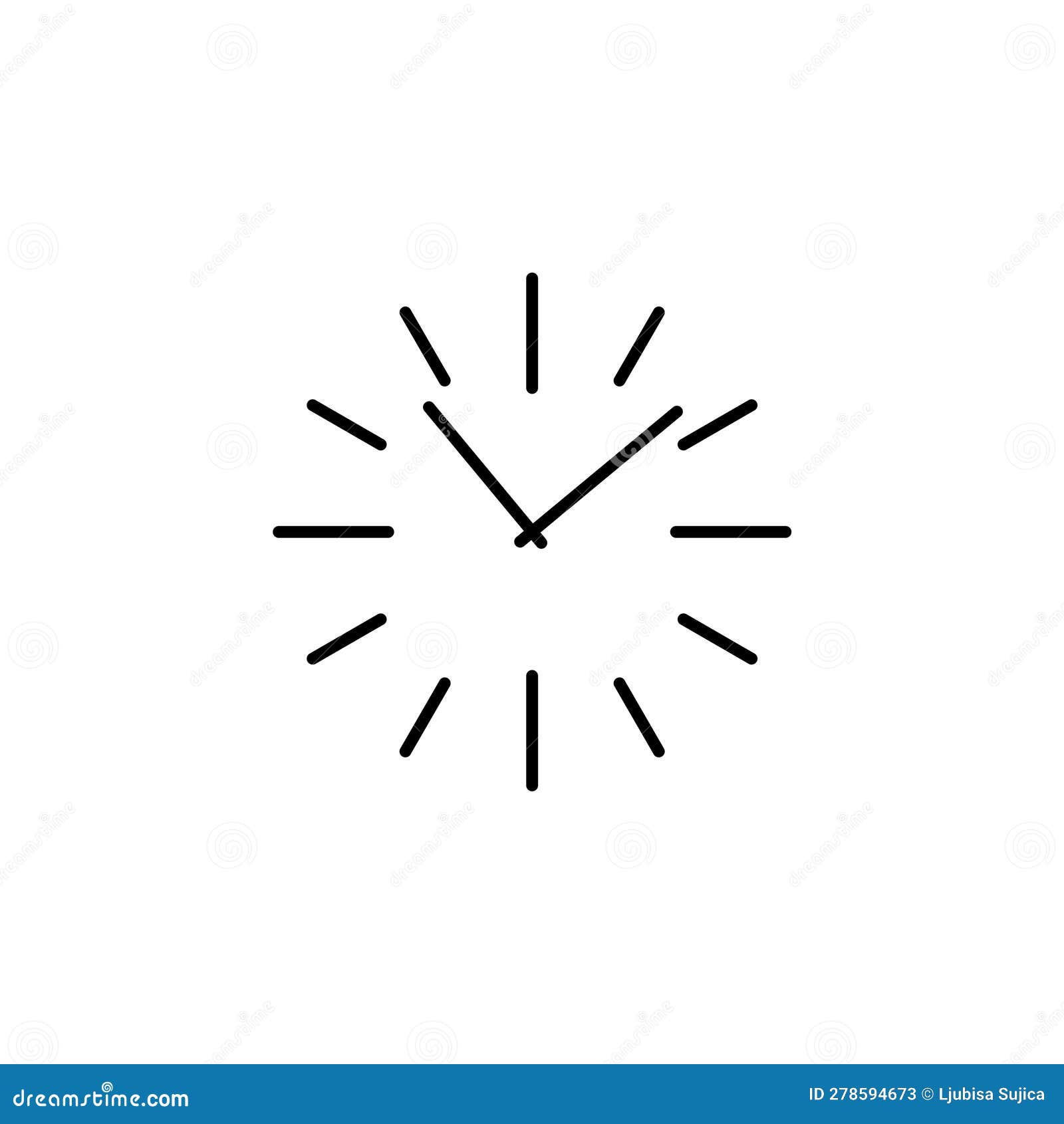 Simple Clock Icon in Trendy Flat Style Isolated on White Background ...