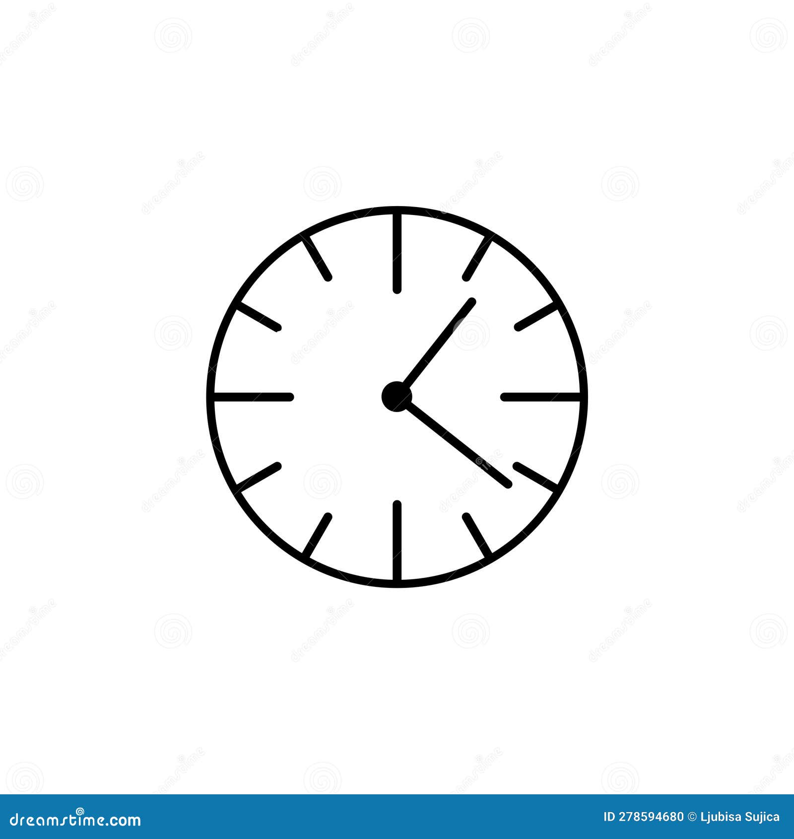 Simple Clock Icon in Trendy Flat Style Isolated on White Background ...