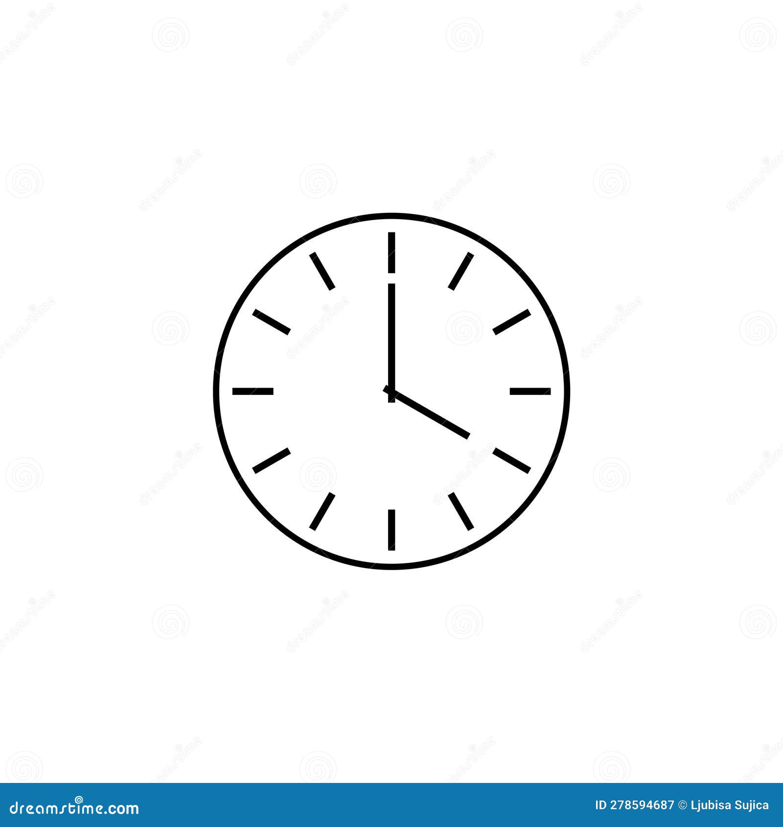 Simple Clock Icon in Trendy Flat Style Isolated on White Background ...